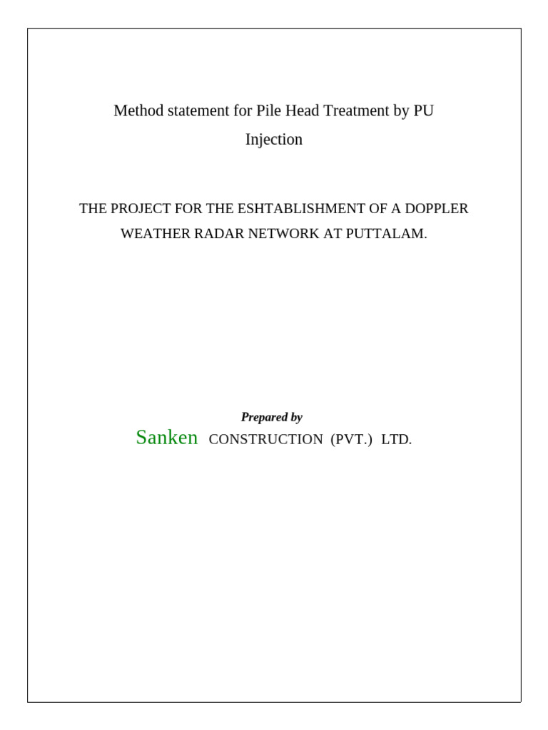 MS For Pile Head Treatment by PU Injection | PDF