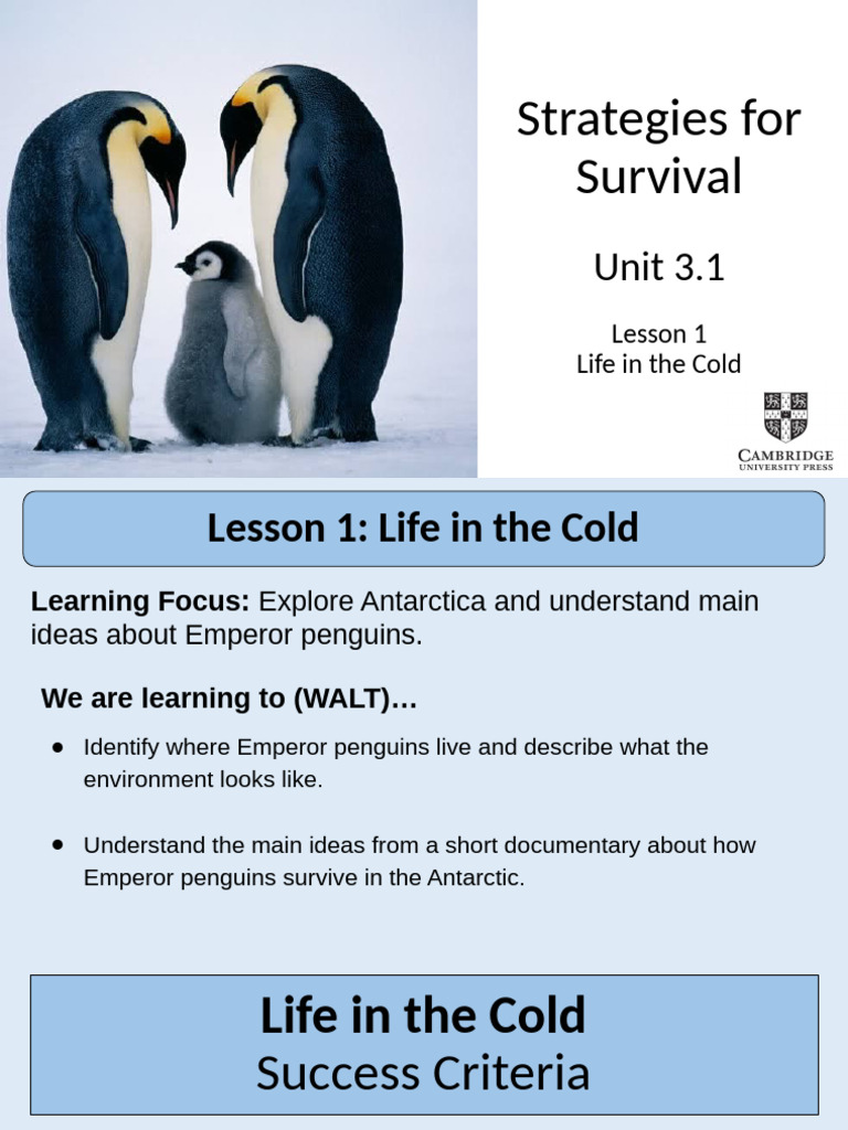 Unit 3.1 Strategies For Survival 25 - 26 | PDF | Antarctica | Subject ...
