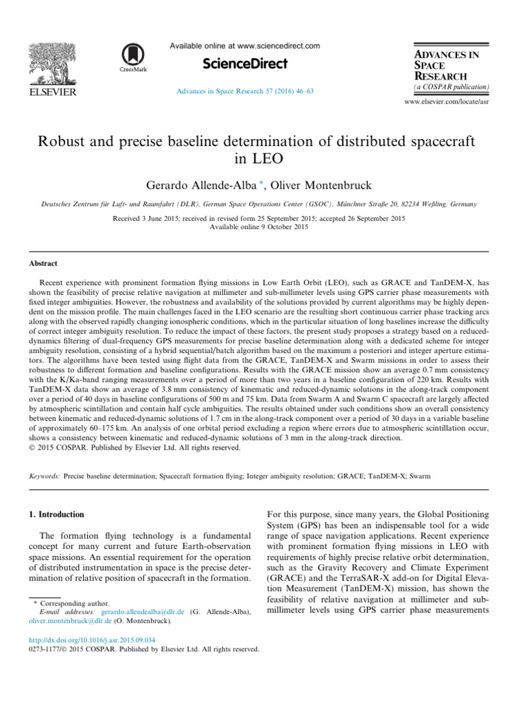 Robust Base Line Determination LEO | PDF | Global Positioning System