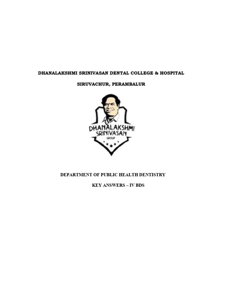 Final Year Key Notes - PHD | PDF | Dentistry | Public Health