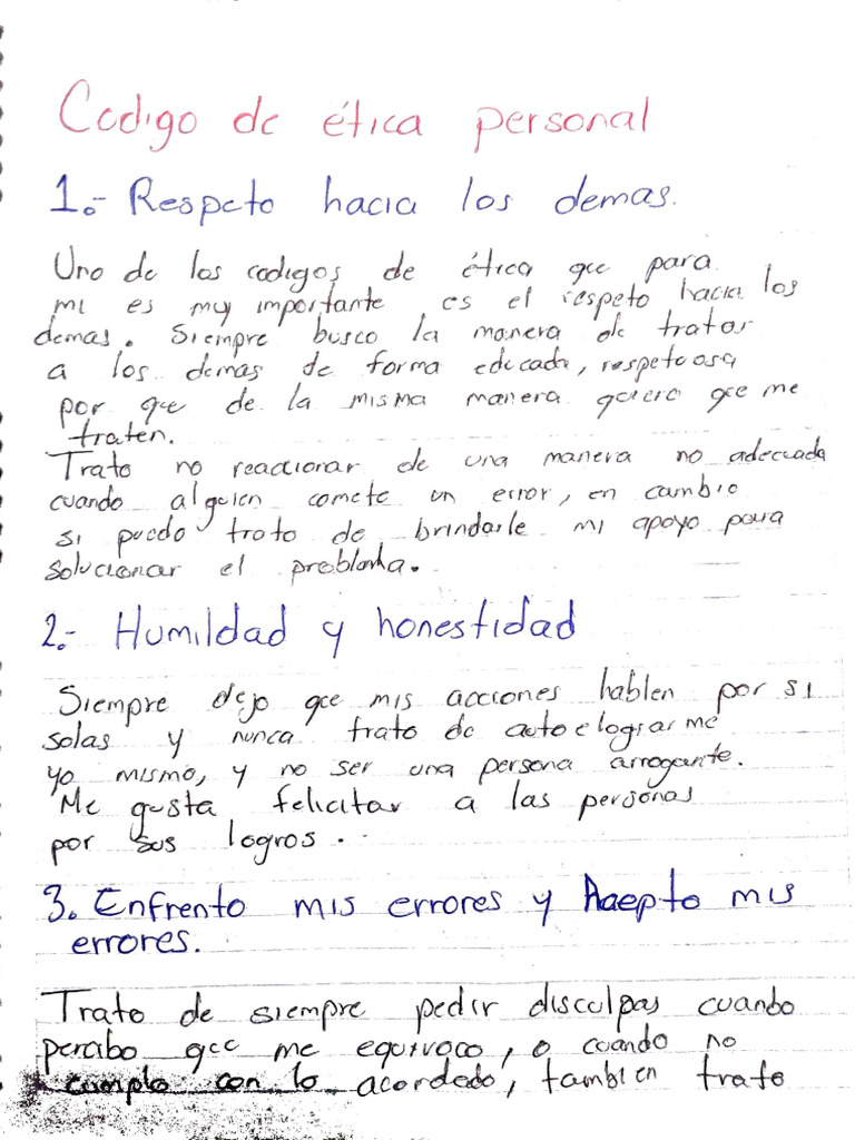 Codigo de Etica Personal. | PDF