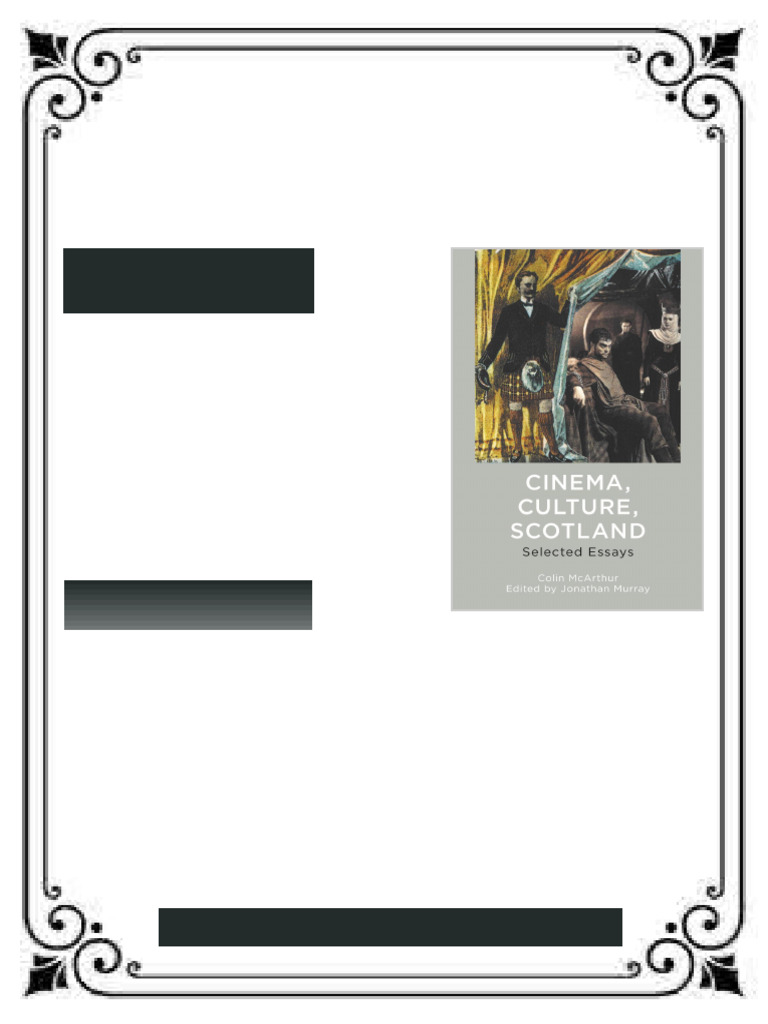 Cinema, Culture, Scotland: Selected Essays 1st Edition Mcarthur Ebook ...