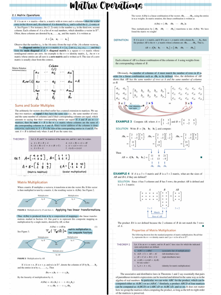 Understanding Matrix Operations and Inverses | PDF | Matrix ...