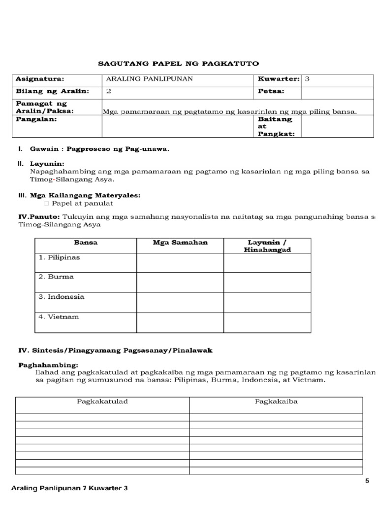 AP 7 Q3 Week 2 Worksheet (Nov. 24,2025) | PDF