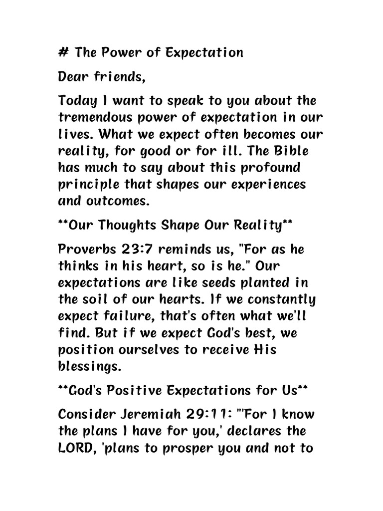 Power of Expectation in Faith | PDF