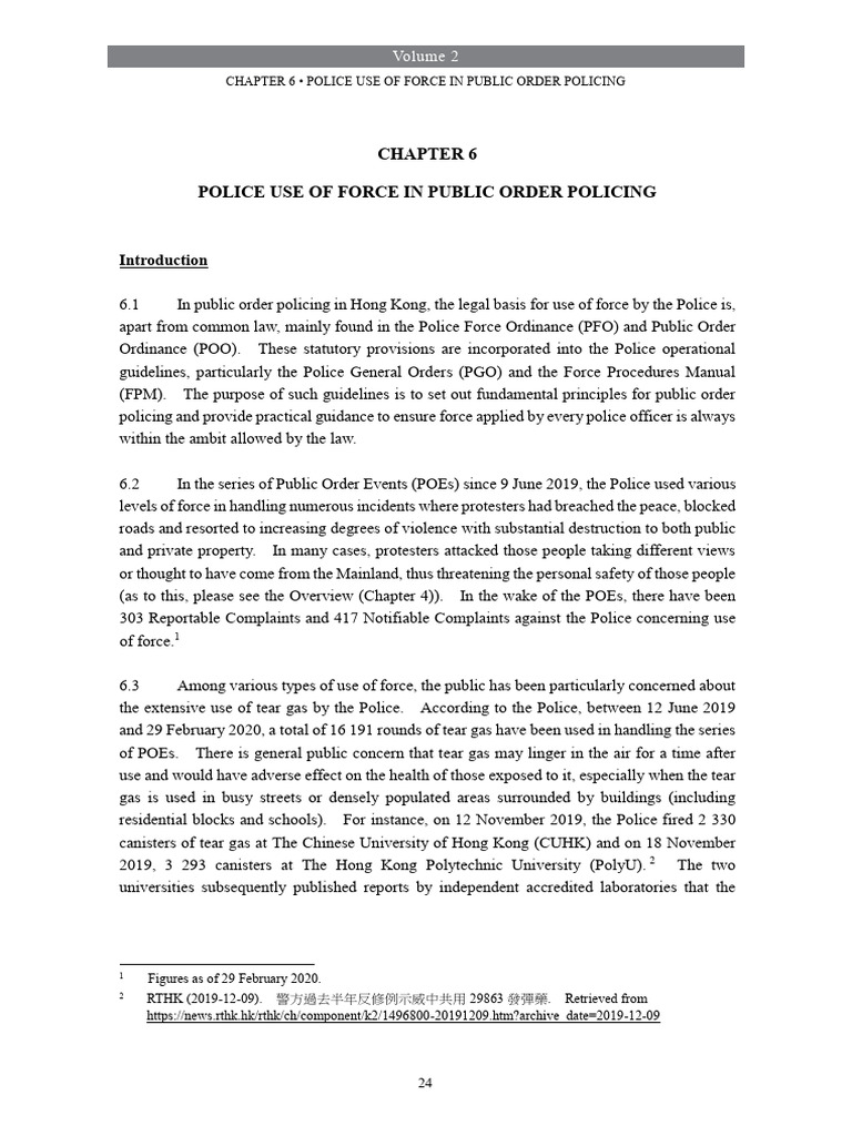 Police Use of Force in Public Order Policing | PDF | Use Of Force | Police