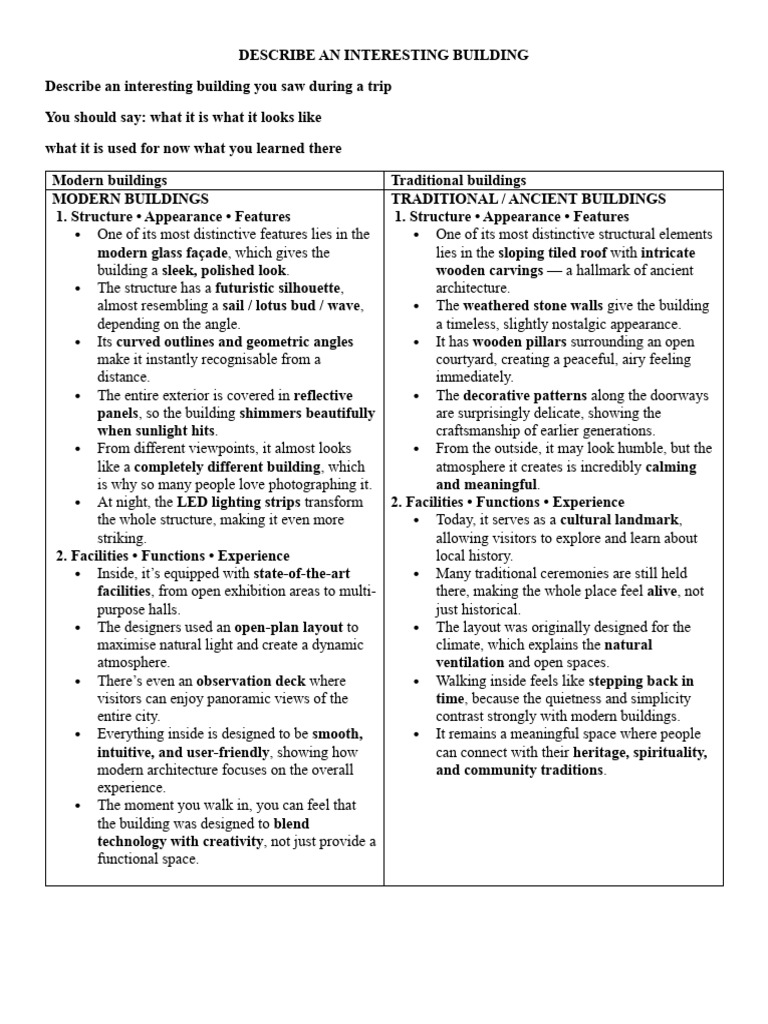 Describe An Interesting Building | PDF