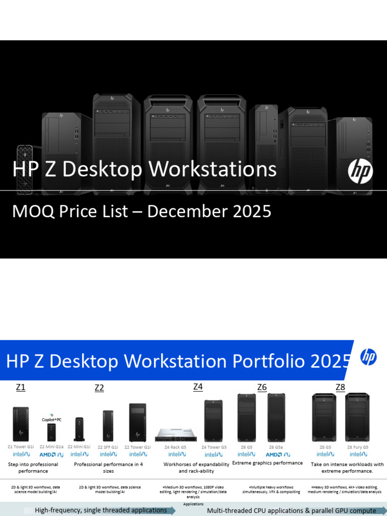 HP Z Desktop Workstations Price List 2025 | PDF | Graphics Processing ...