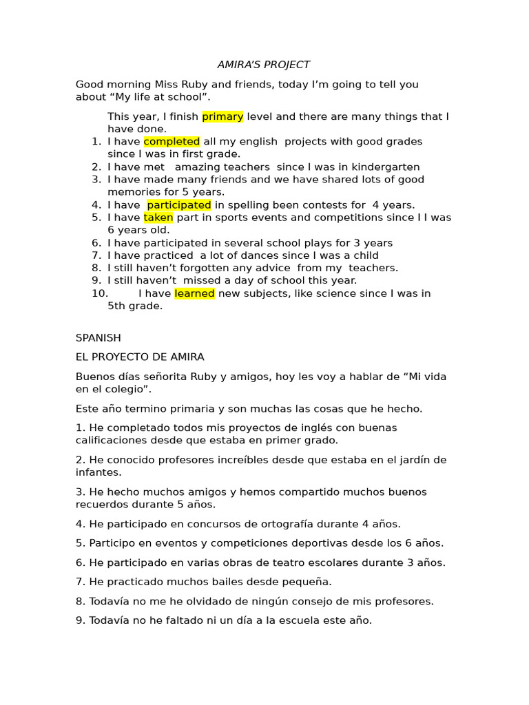 Amira's Project | PDF