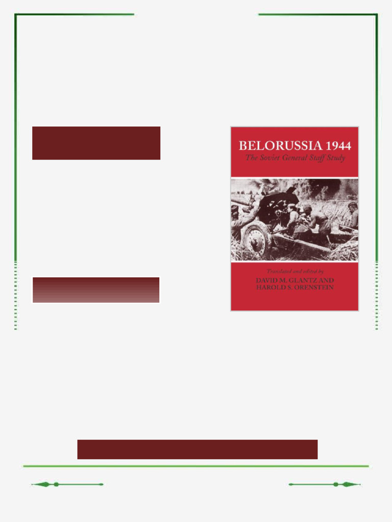 Belorussia 1944 1st Edition David Glantz Ebook 2026 Full Release | PDF ...