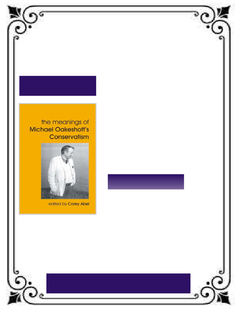 The Meanings of Michael Oakeshott s Conservatism 1st Edition Corey Abel ...