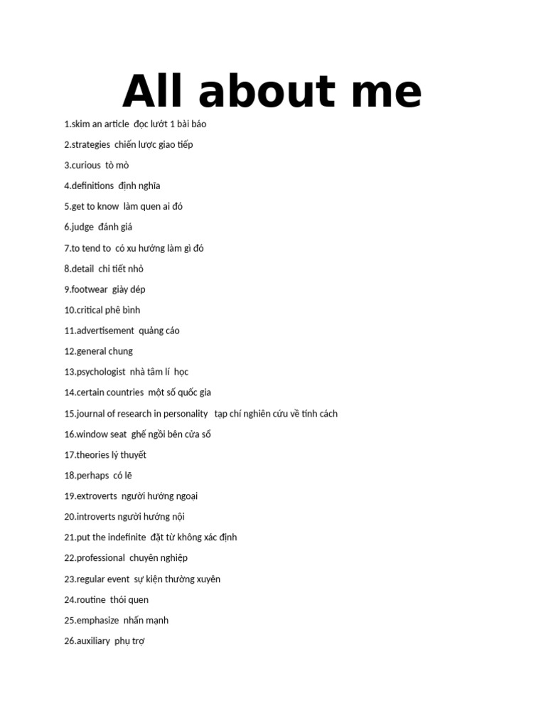 All About Me | PDF