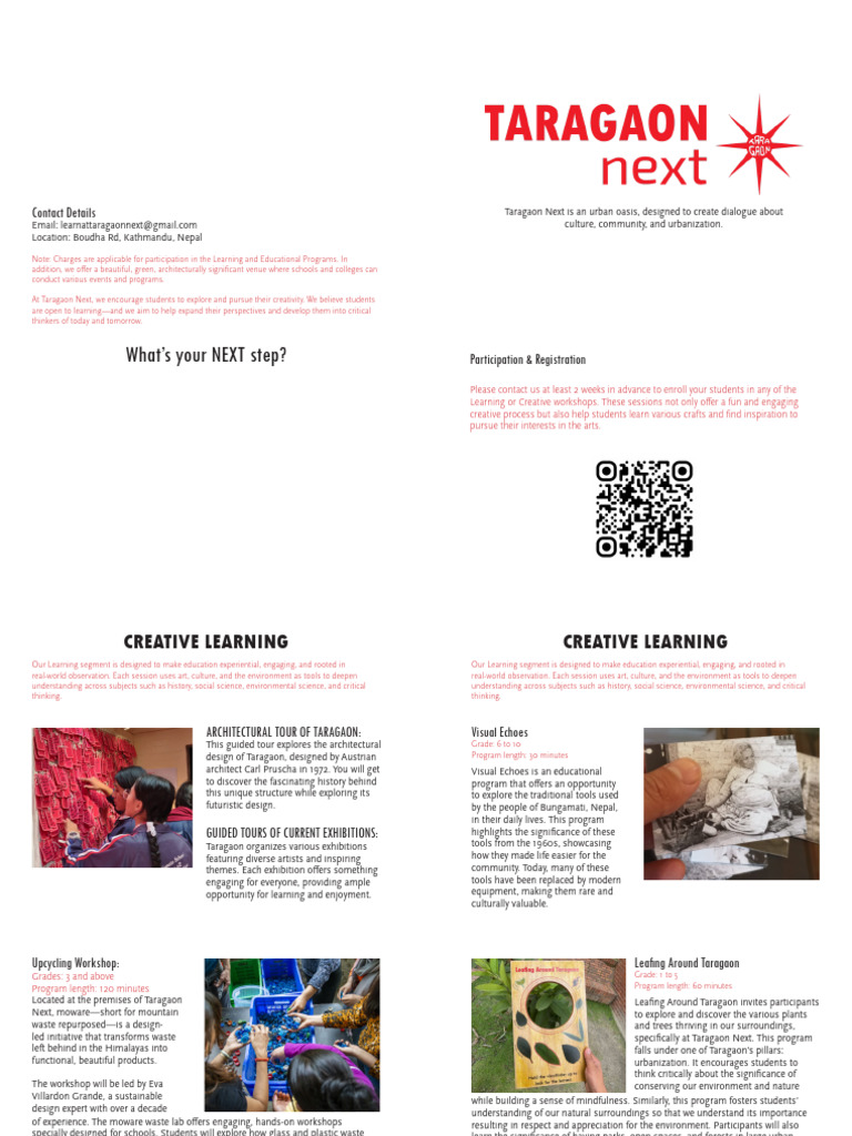 Creative Learning Programs at Taragaon Next | PDF | Learning | Creativity