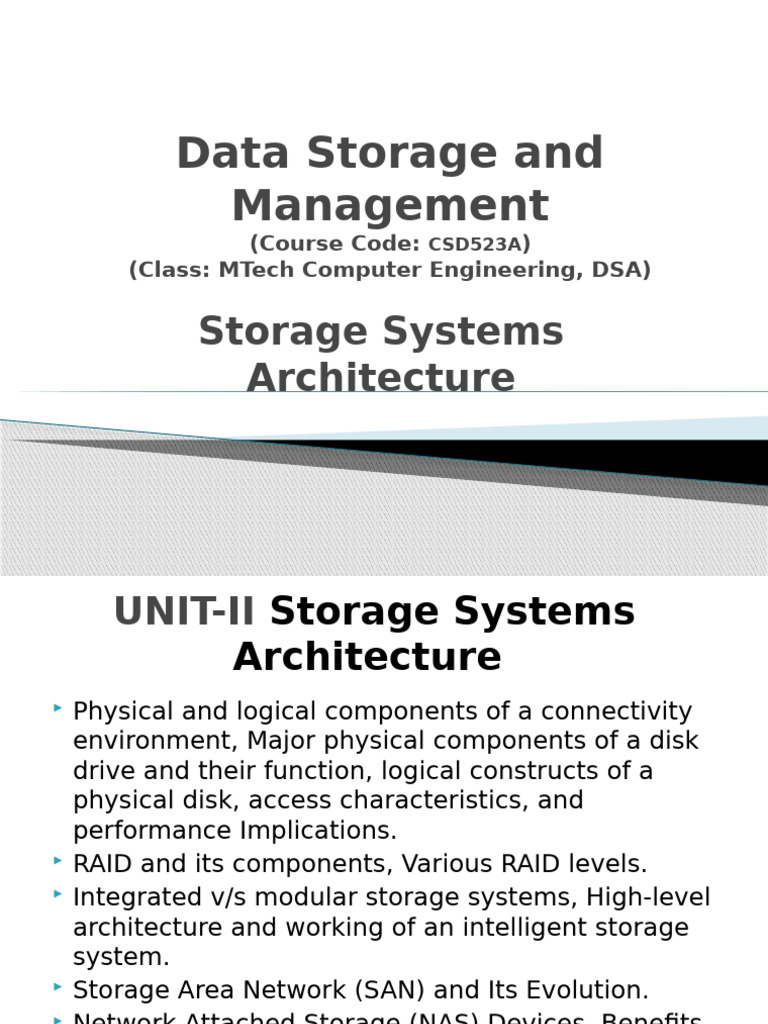 Storage Systems Architecture Overview | PDF | Hard Disk Drive | File System