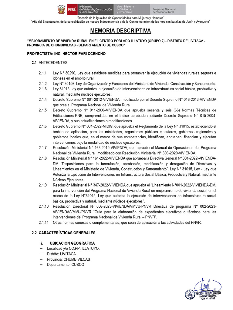 Memoria Descriptiva Ne-22b | PDF | pared | Fundación (Ingeniería)