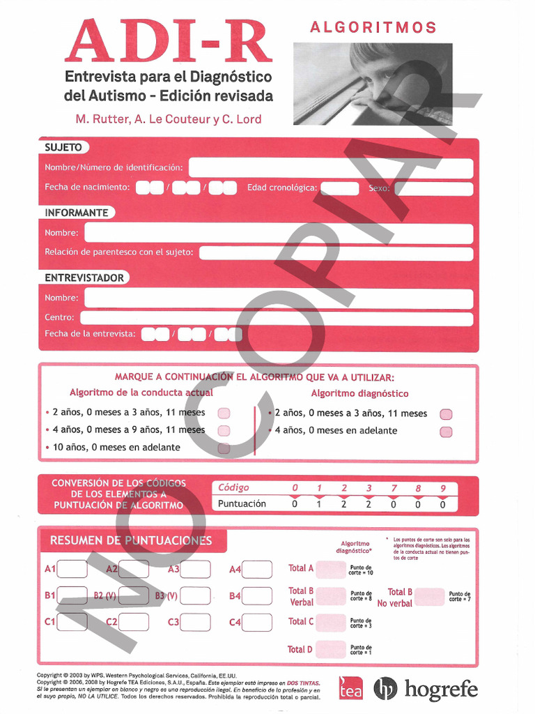 Algoritmos ADI-R | PDF