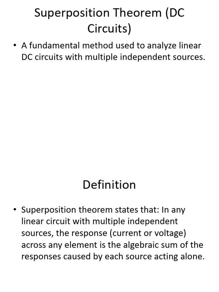 Superposition Theorem for DC Circuits | PDF