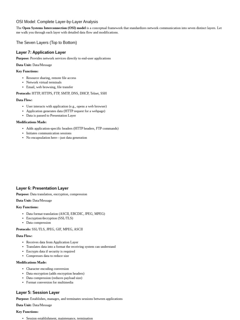 Data Flow in OSI Layers - Complete Study 2 Landscap Mode | PDF ...