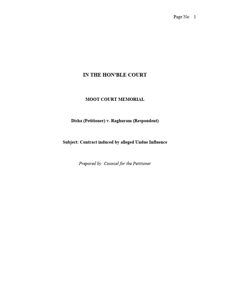Moot Court Expanded Memorial Edited | PDF | Private Law | Legal Concepts