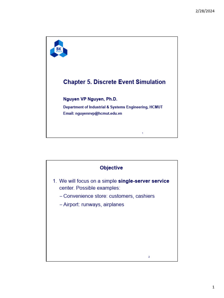 Chapter 5 - Discrete Event Simulation | PDF