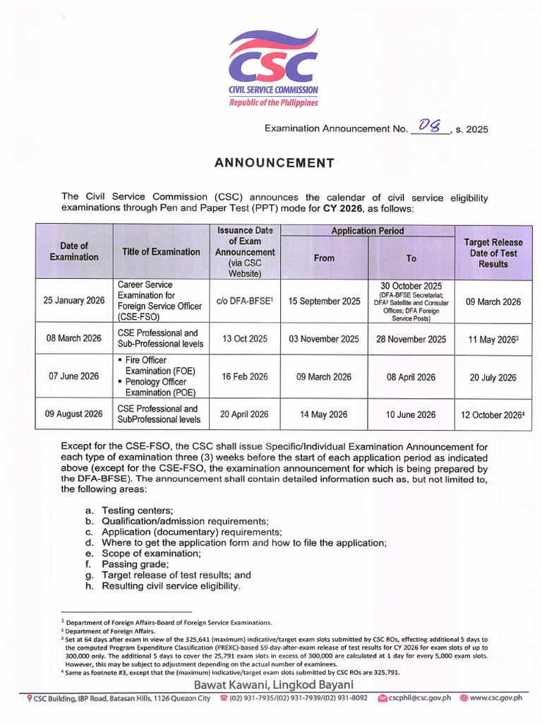 Examination Announcement No. 08 S. 2025 | PDF