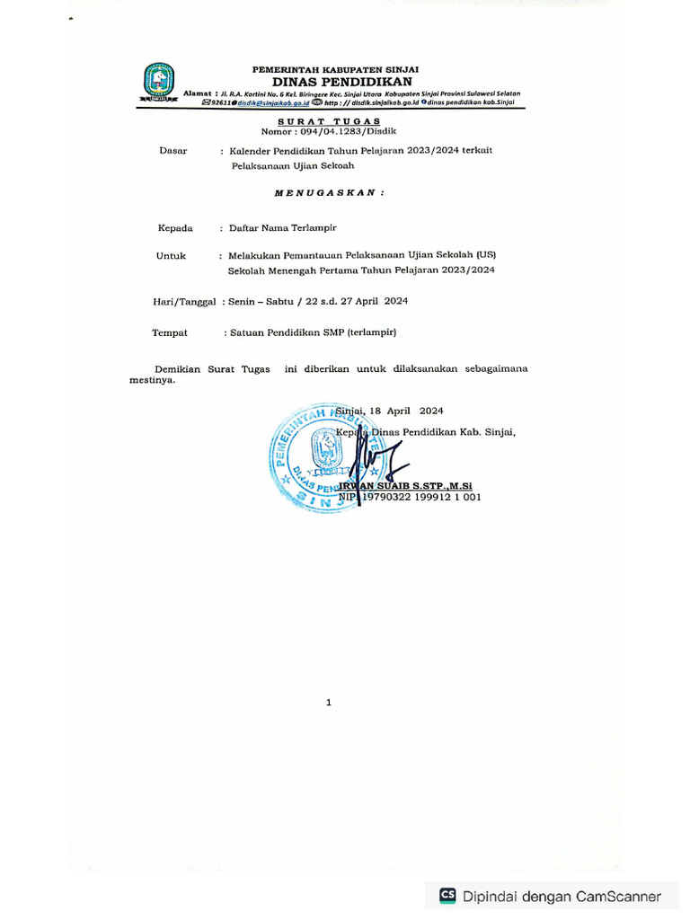 Surat Tugas Pemantauan | PDF