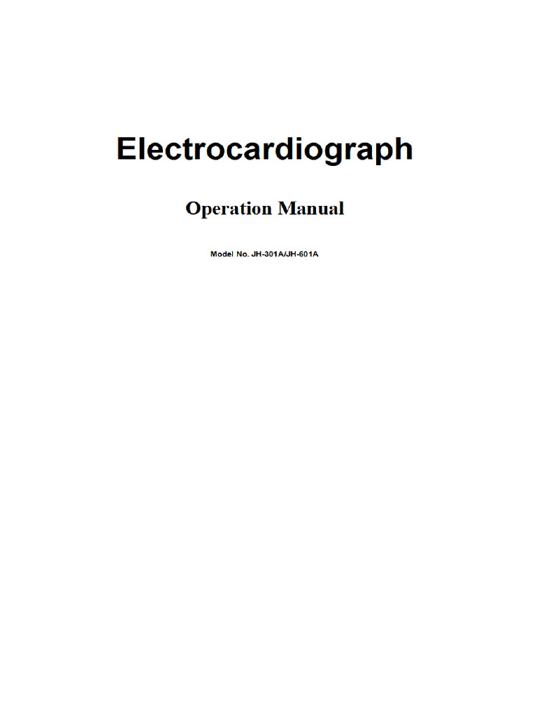 ECG Operation Manual(1) | PDF