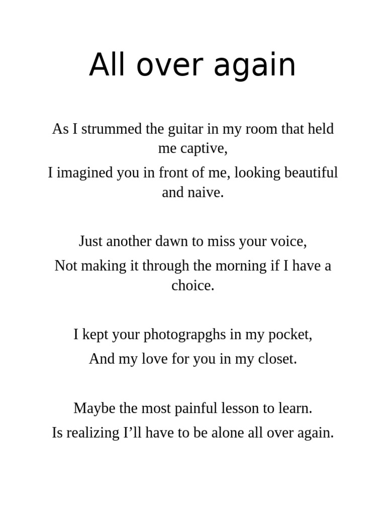 All Over Again | PDF