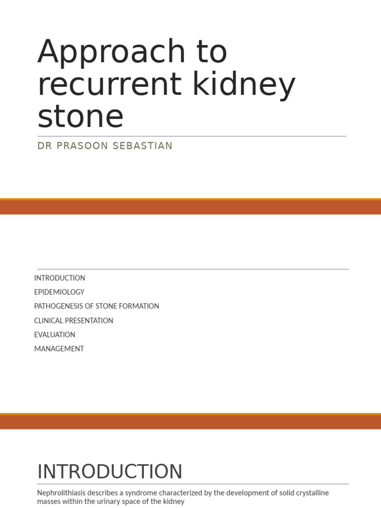 Approach To Recurrent Kidney Stone | PDF | Kidney | Macrophage