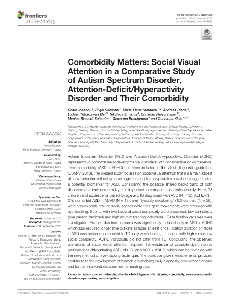 Comorbidity Matters - Social Visual Attention in A Comparative Study of ...