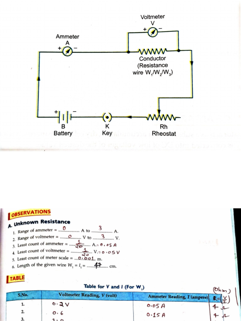 EXP 1 To Determine The Resistivity of A Wire by Plotting A Graph For ...