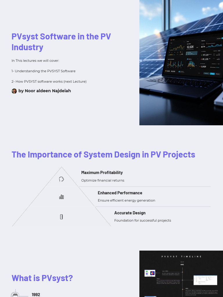 PVsyst Software Overview for PV Projects | PDF | Photovoltaics | Simulation