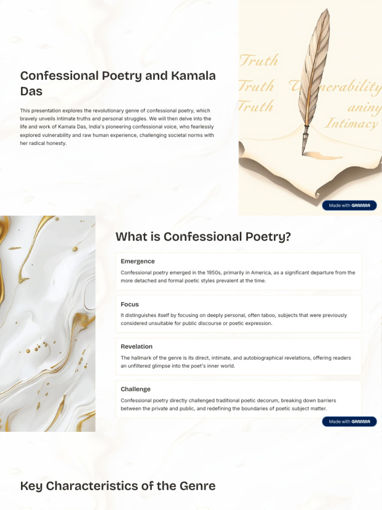 Confessional Poetry and Kamala Das | PDF