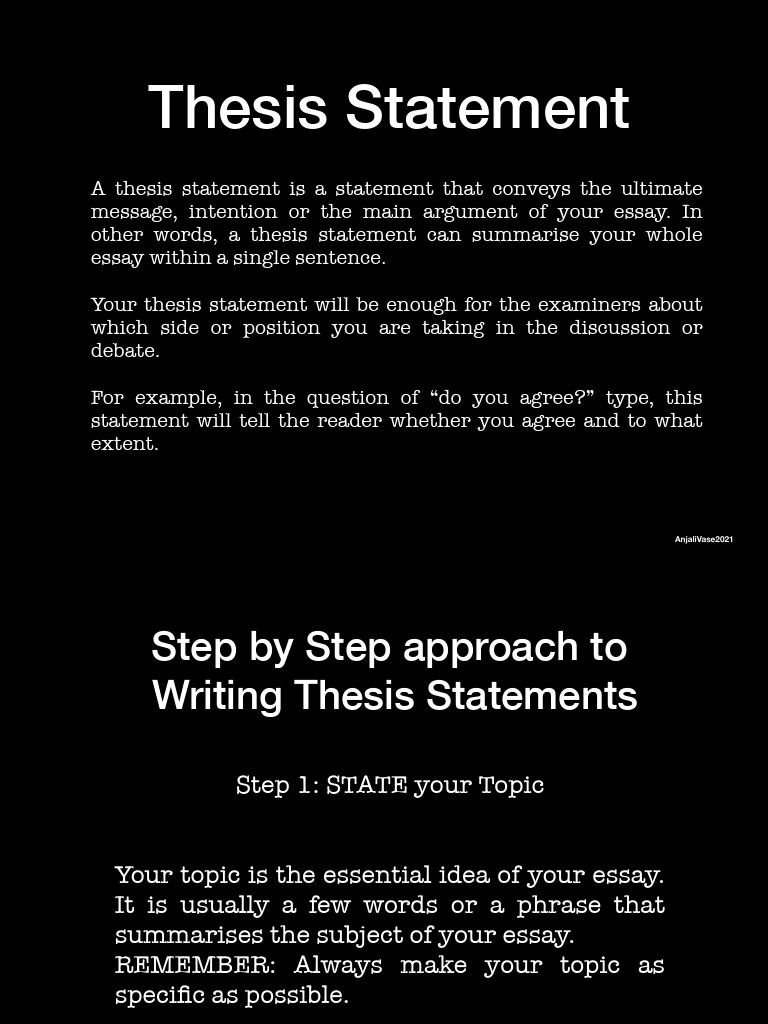Thesis Statement - How To | PDF | Essays | Reason
