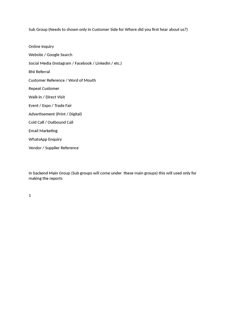 Sub Group | PDF
