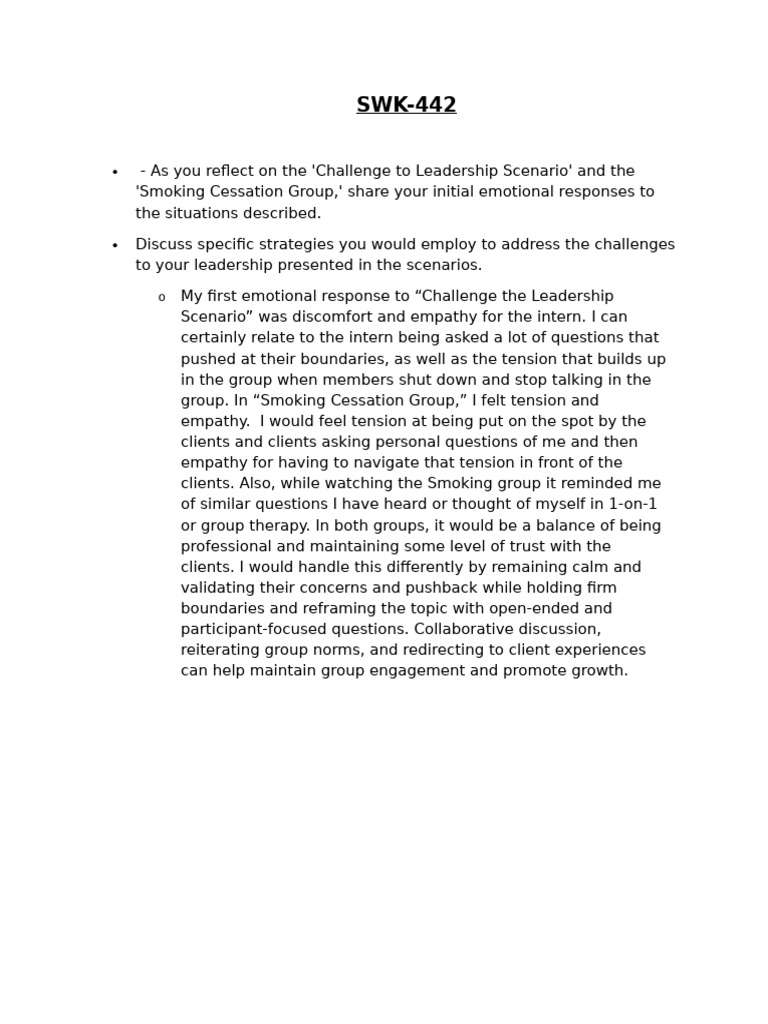 Wh2 Scenario Reflection | PDF