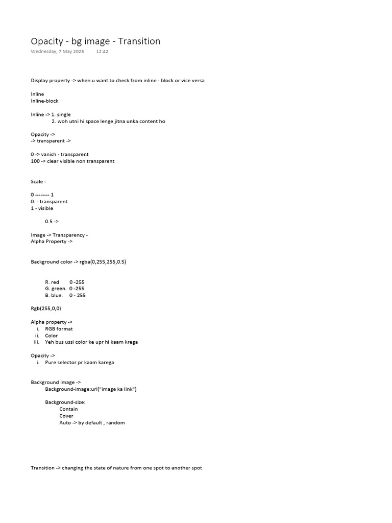 Opacity - BG Image - Transition | PDF