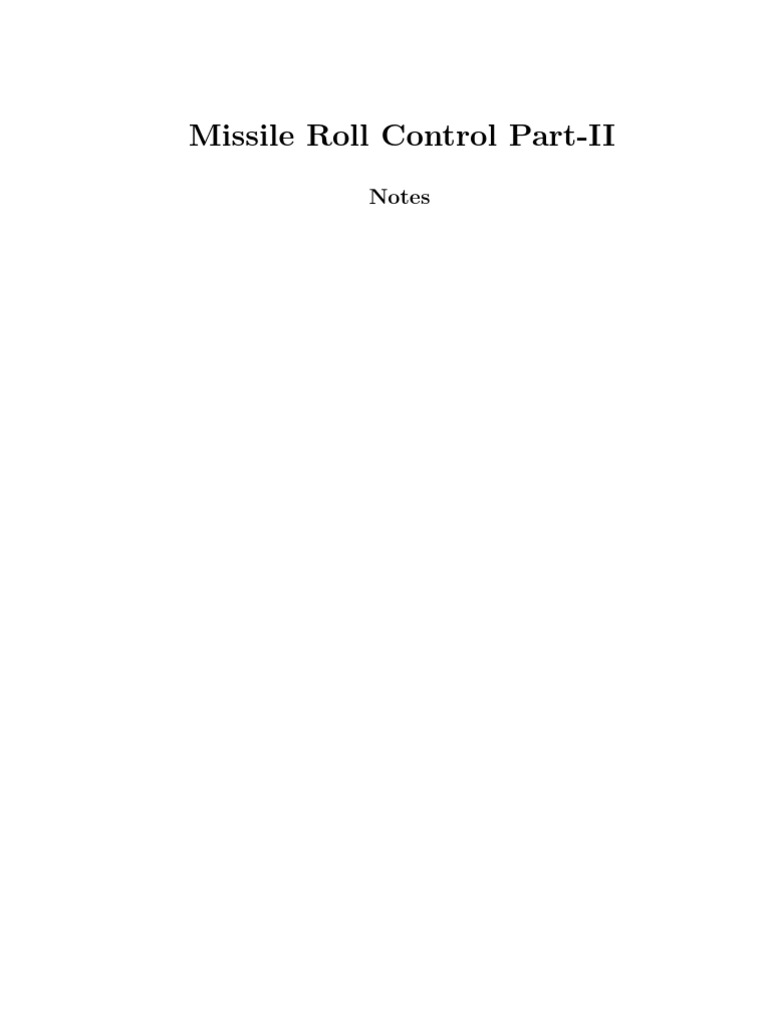 Missile Roll Control Part II | PDF | Flight Dynamics (Fixed Wing ...