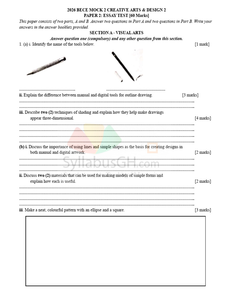 2026 BECE Mock Creative Arts Exam Guide | PDF