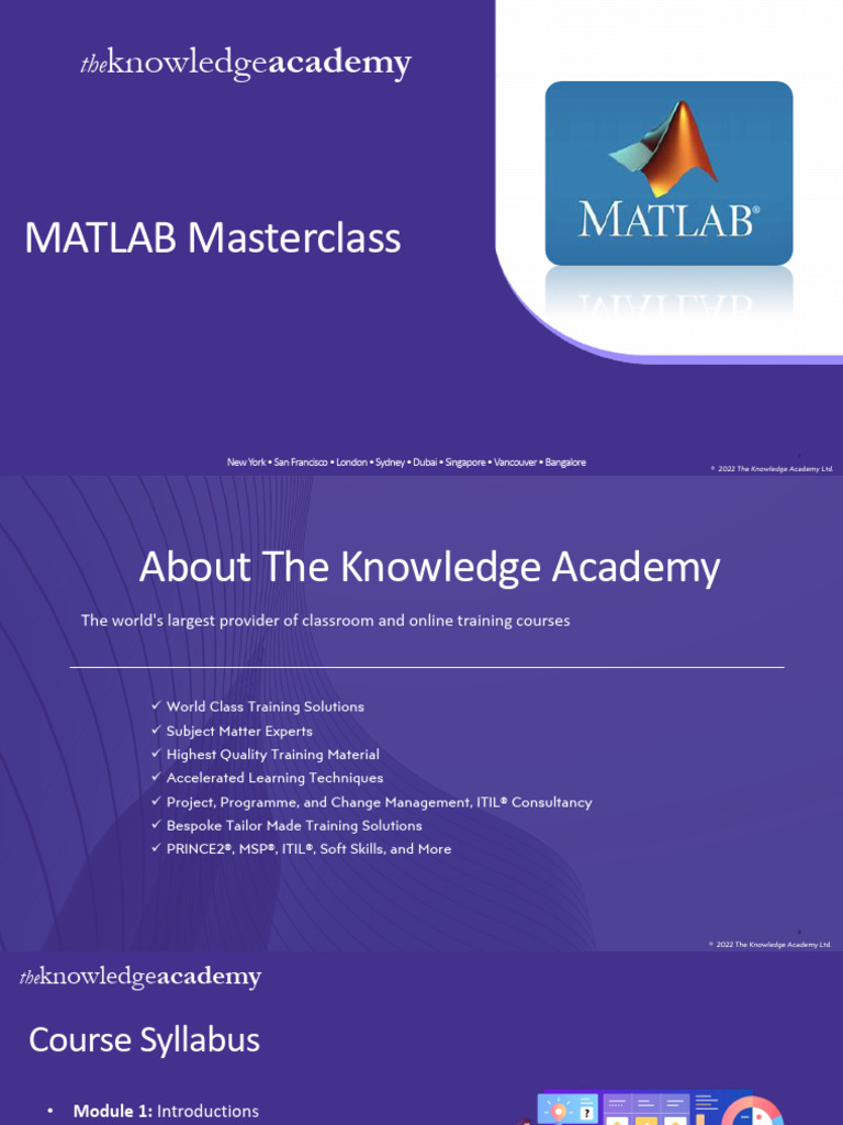 MATLAB Masterclass - Delegate Pack | PDF | Matlab | Numerical Analysis