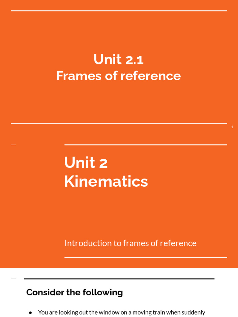 Unit 2.1 - Frames of Reference | PDF | Special Relativity | General ...