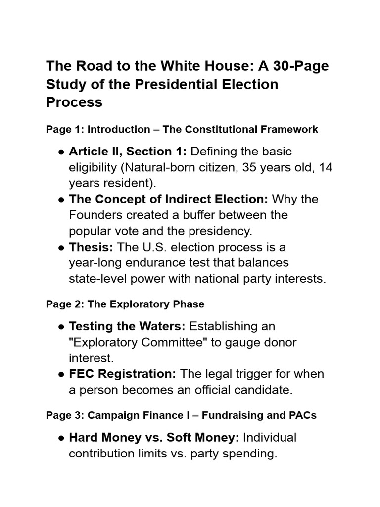 The Presidential Election Process | PDF | Campaign Finance In The ...