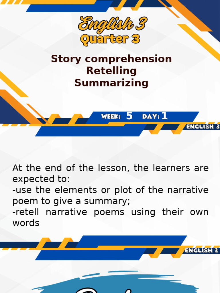 Narrative Poem Summary and Retelling Guide | PDF