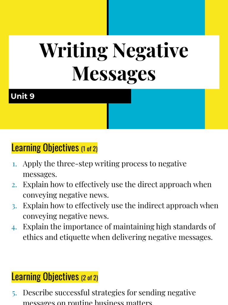Strategies for Writing Negative Messages | PDF | Communication | News