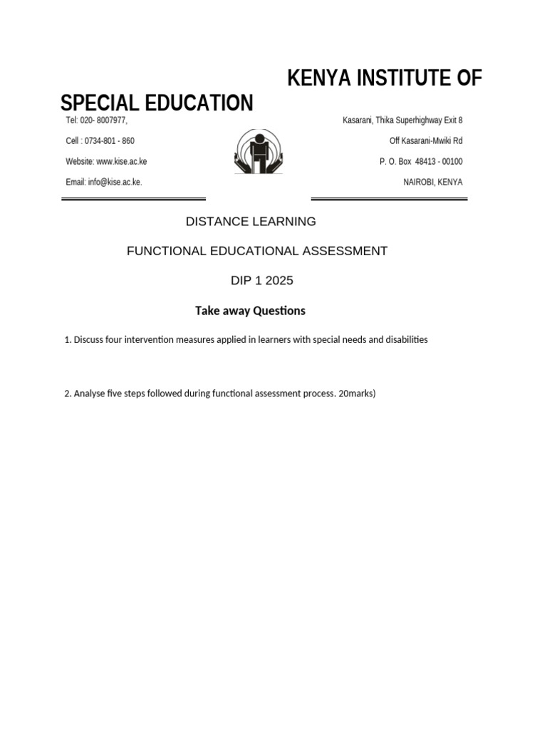 Functional Educational Assessment | PDF