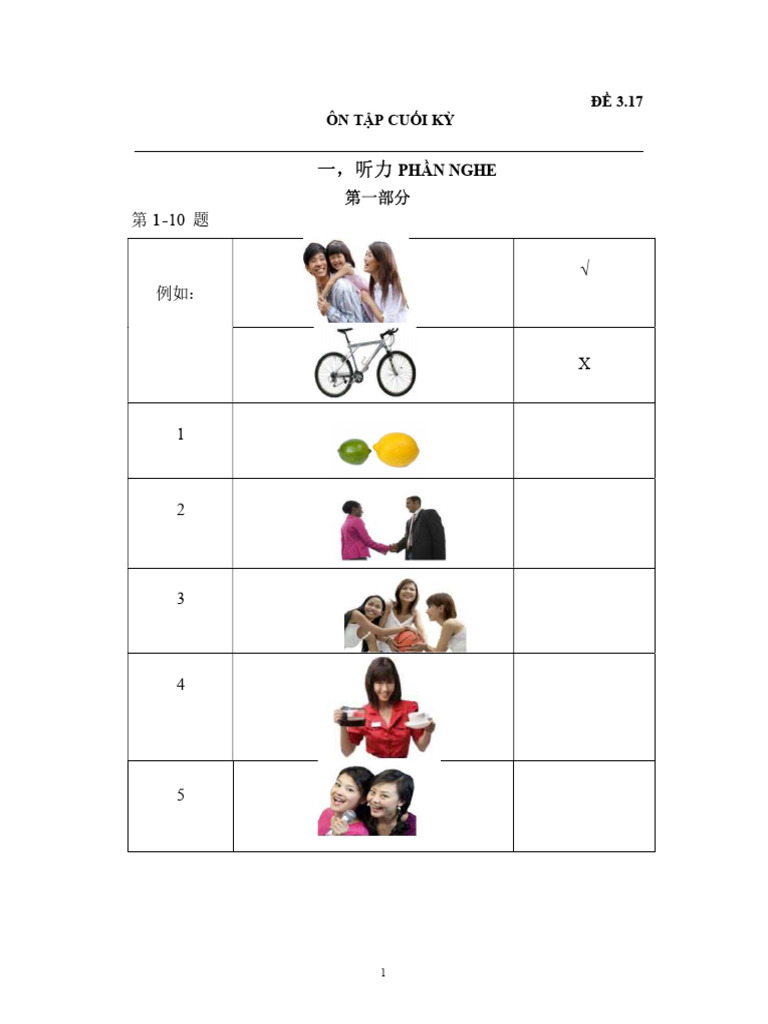 On Tap Cuoi Ky Nghe Doc Viet 3.17 | PDF