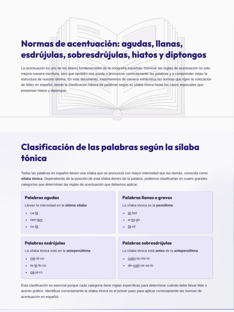Normas de Acentuación | PDF | Sílaba | Voz humana