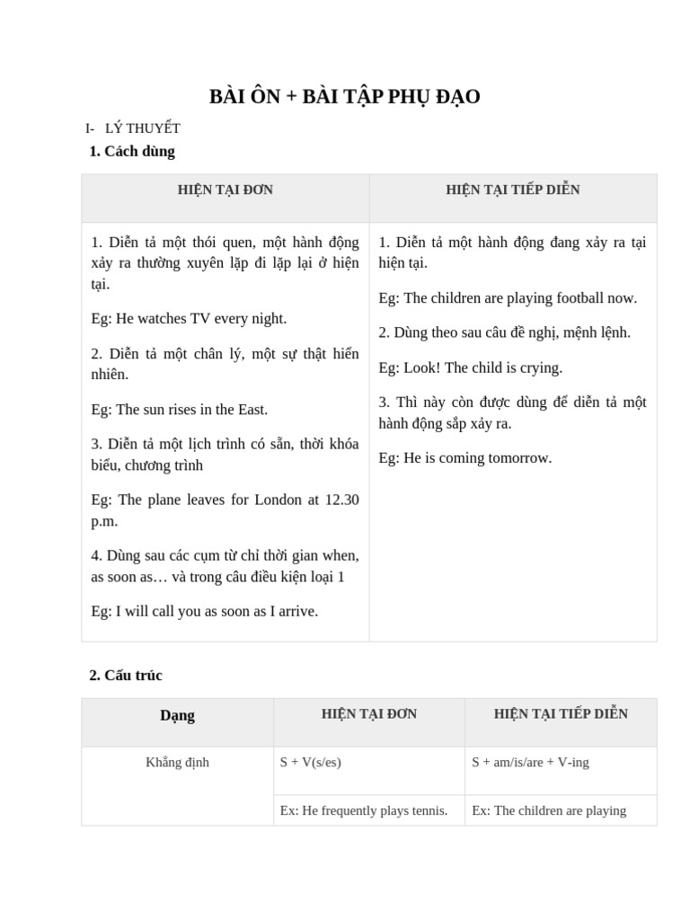 Present Simple - Present Continuous | PDF