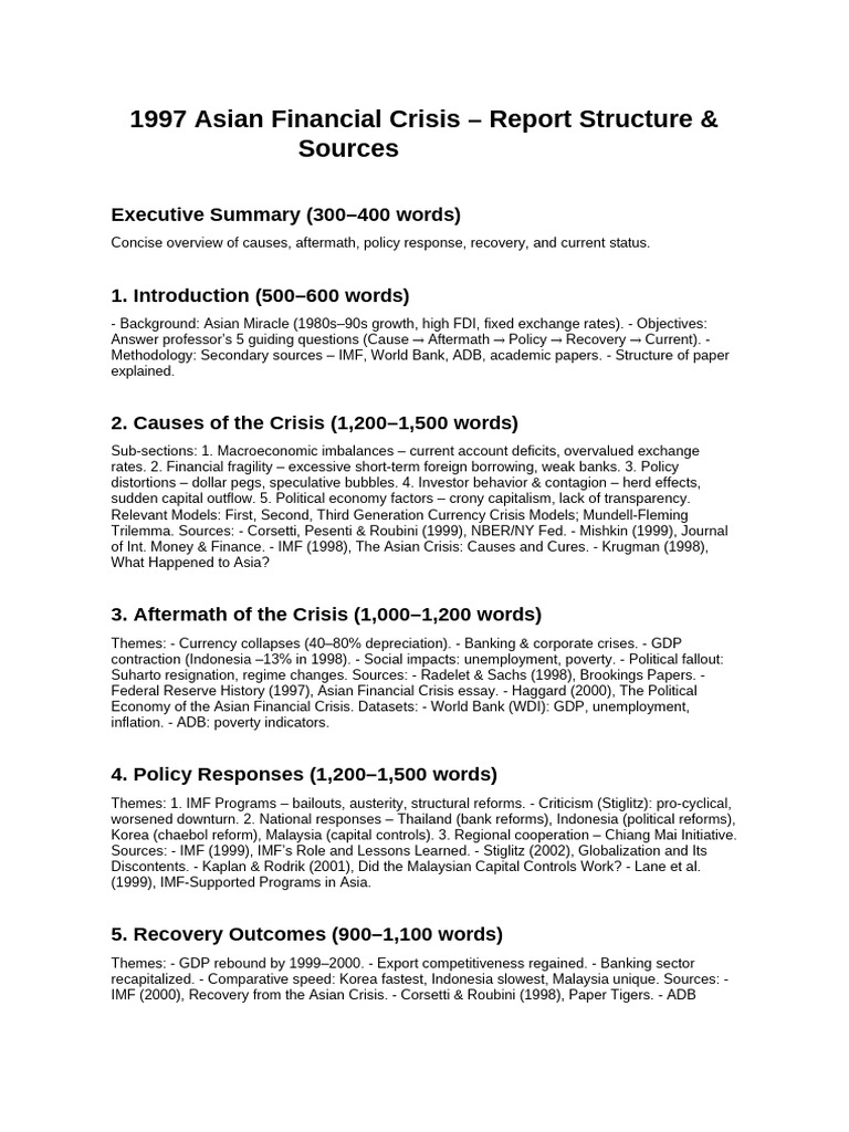 Asian Financial Crisis Structure | PDF | 1997 Asian Financial Crisis ...