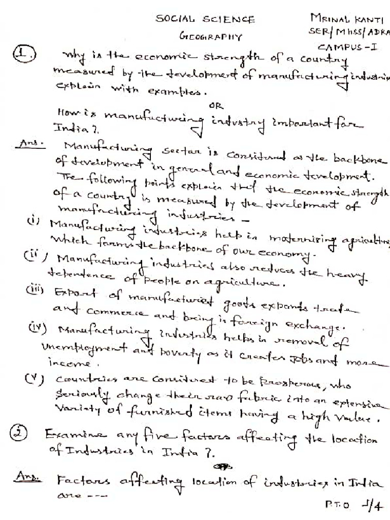 Long Questions (Geography) | PDF